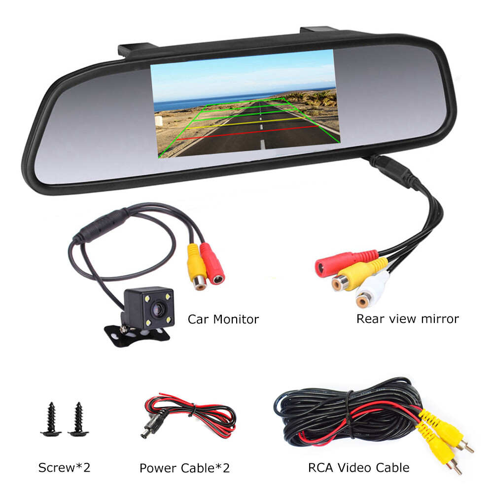 Reverse Camera Night Reversing Camera Rear View Mirror Kit Waterproof ...