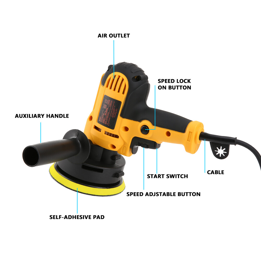 125mm Car Polisher Electric Buffer Machine Kit Home Sander Polish Wax ...