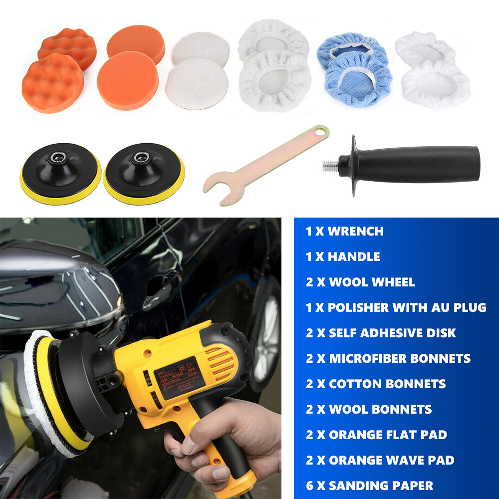 125mm Car Polisher Electric Buffer Machine Kit Home Sander Polish Wax ...